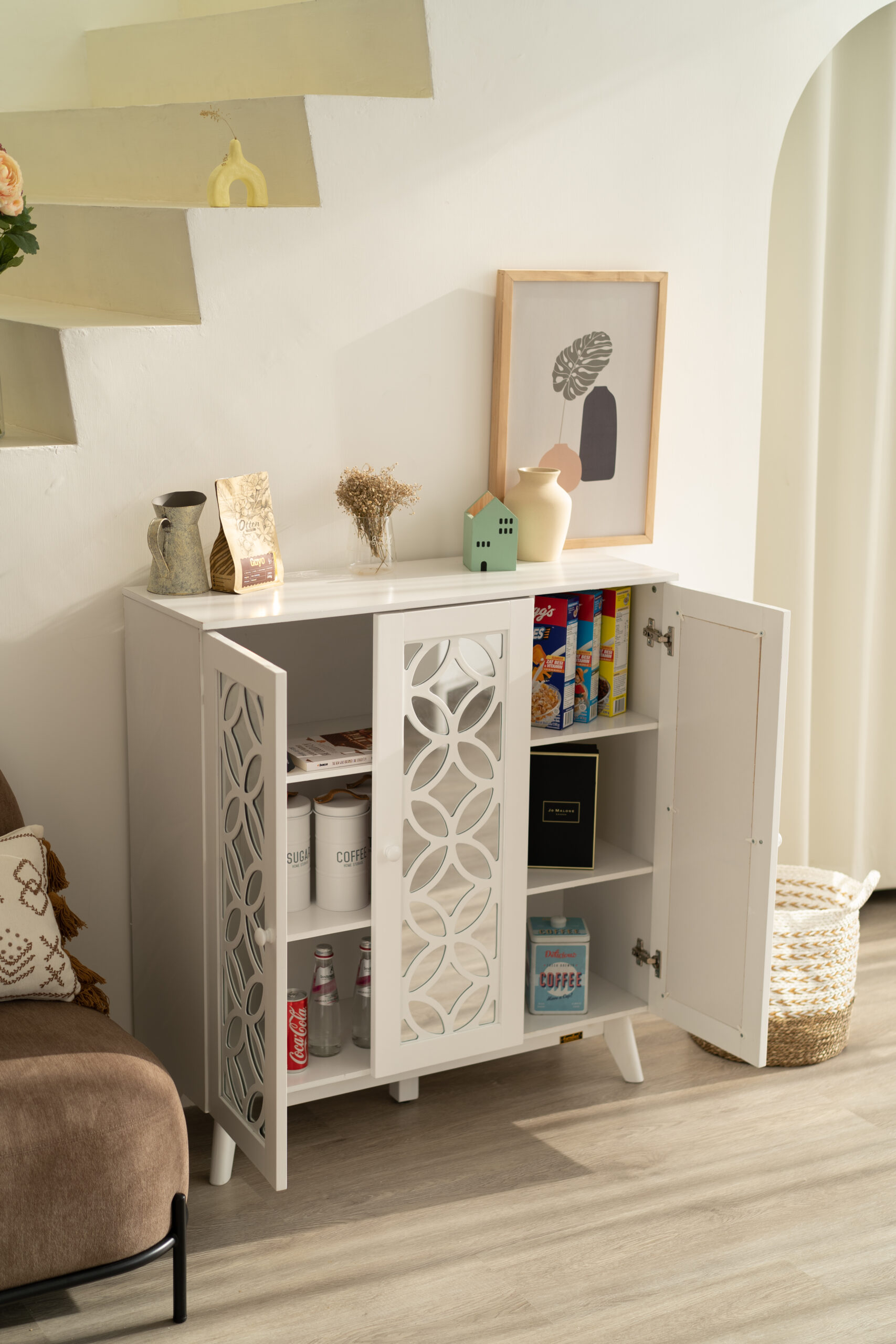 Vermont Cabinet 3 Pintu (Cermin) - F2C Furniture